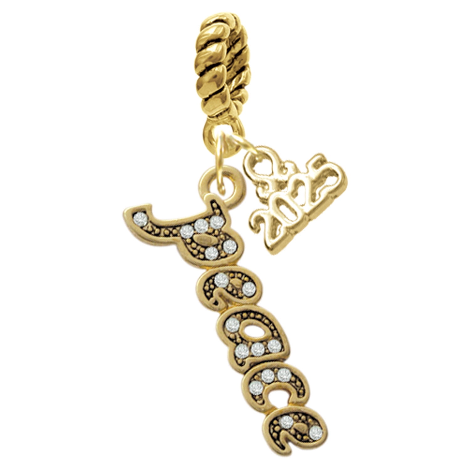 Delight Jewelry Gold-tone Crystal Script ''Peace'' - Gold-tone Rope ...