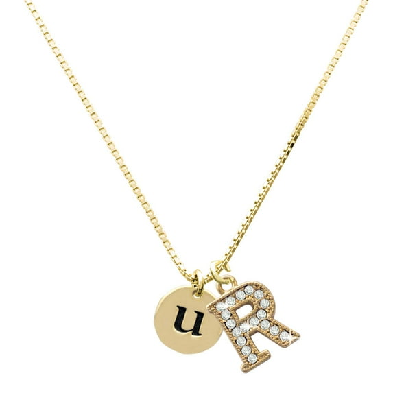 Delight Jewelry Gold-tone Disc 1/2'' Initial - u - Large Goldtone ...
