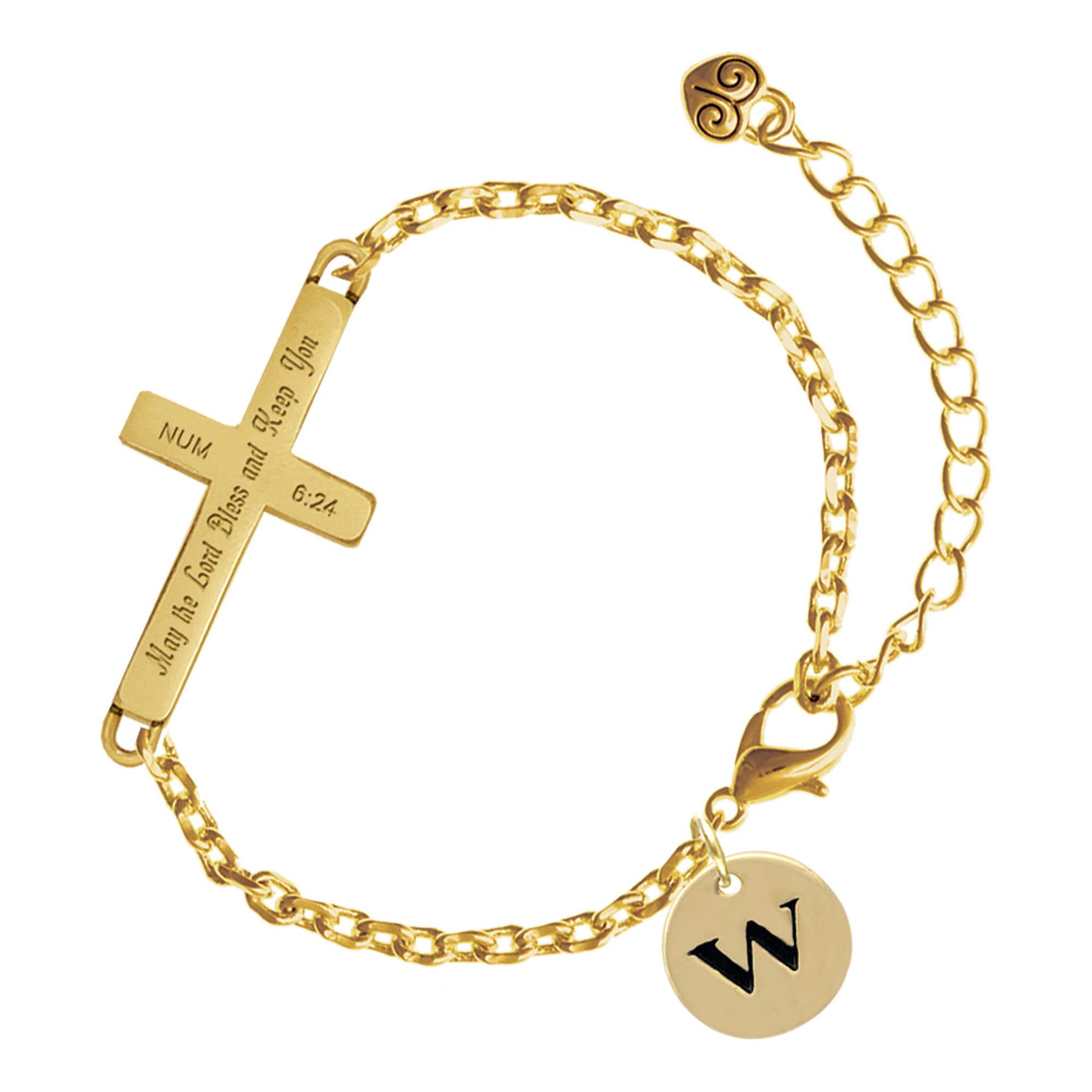 Delight Jewelry Gold-tone Disc 1/2'' Initial - w - Gold Tone Numbers 6:24 May the Lord Bless You ...