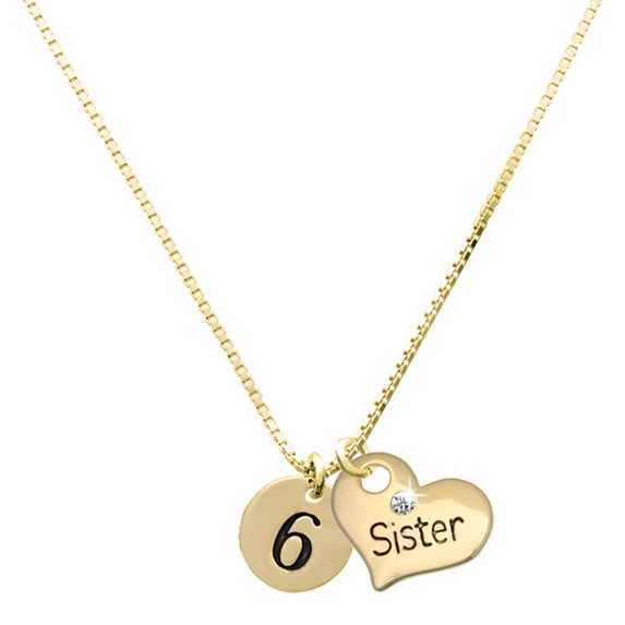 Delight Jewelry Gold-tone Disc 1/2'' Number - 6 - Large Goldtone Sister ...