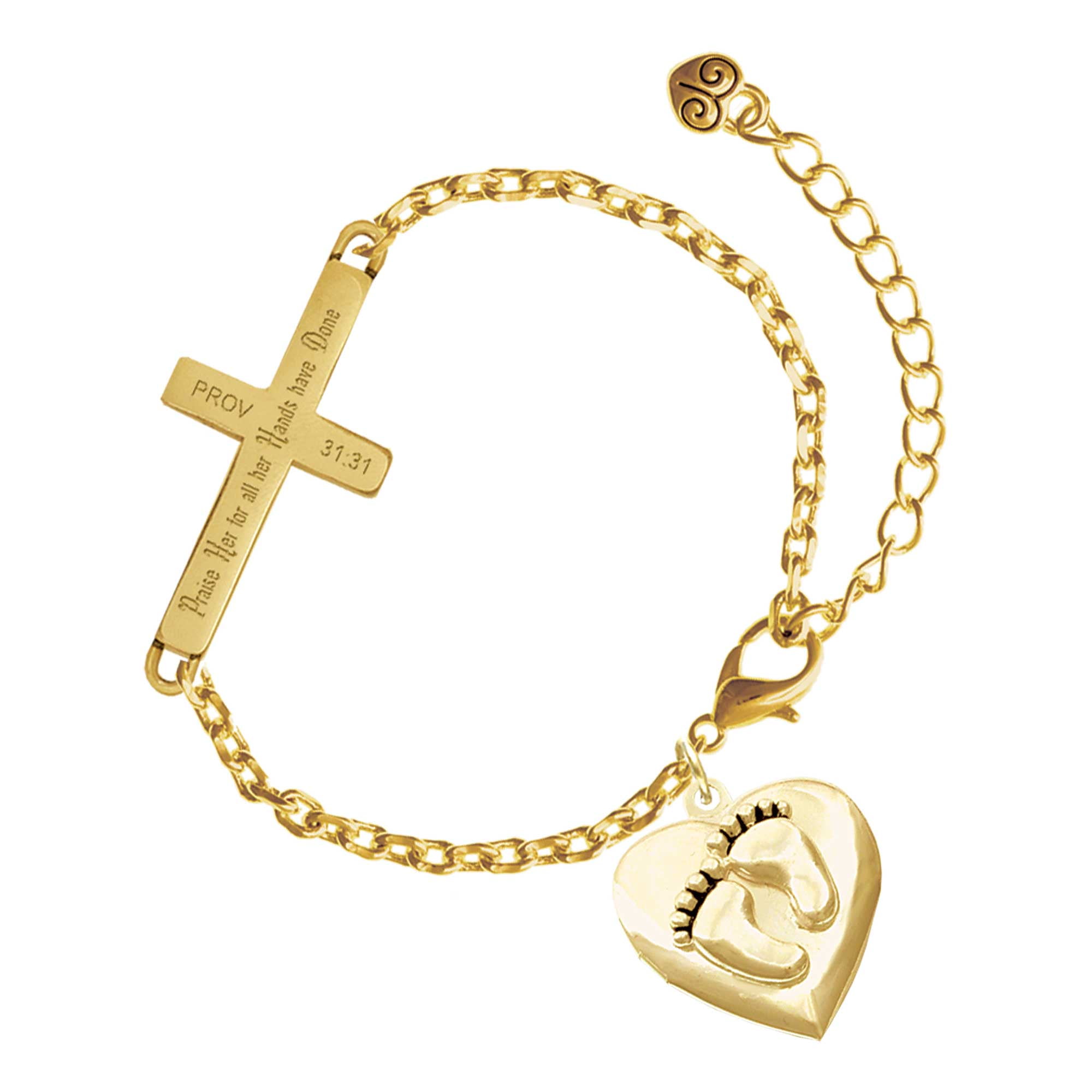 Delight Jewelry Gold-tone Foot Prints Heart Locket - Gold Tone Proverbs ...