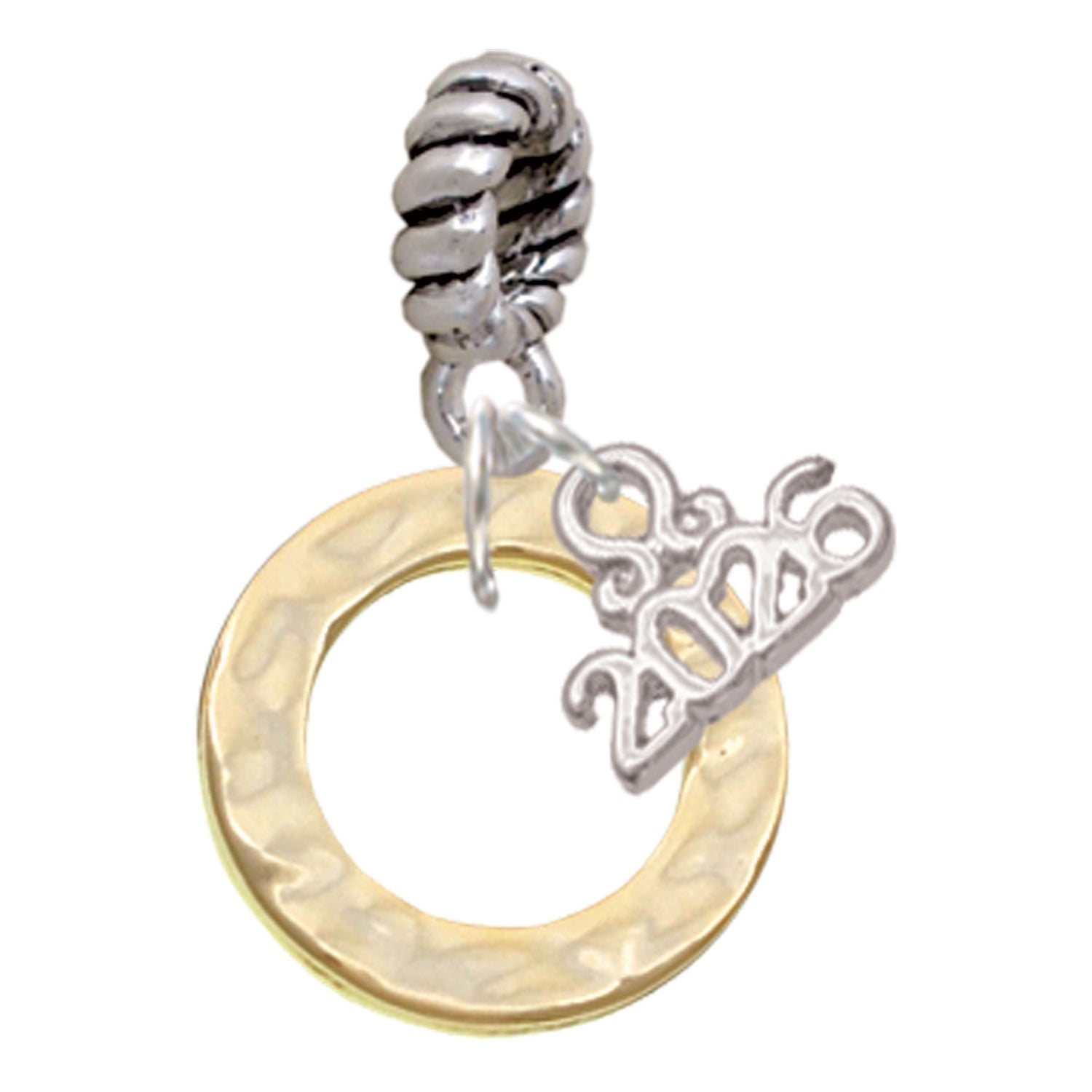 Delight Jewelry Gold-tone Hammered Karma Ring - Silver Plated Rope ...