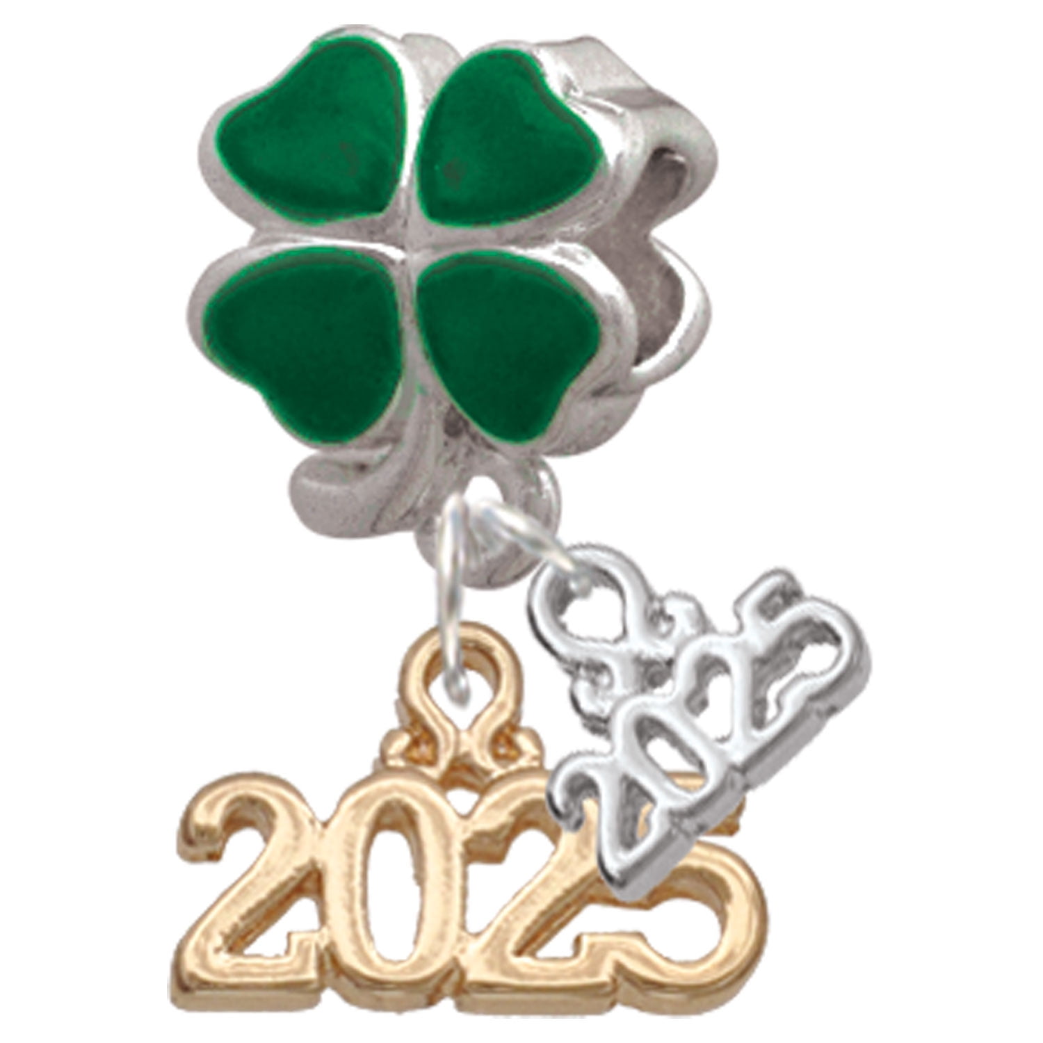Delight Jewelry Gold-tone Horizontal Year 2025 - Good Luck Green Four ...