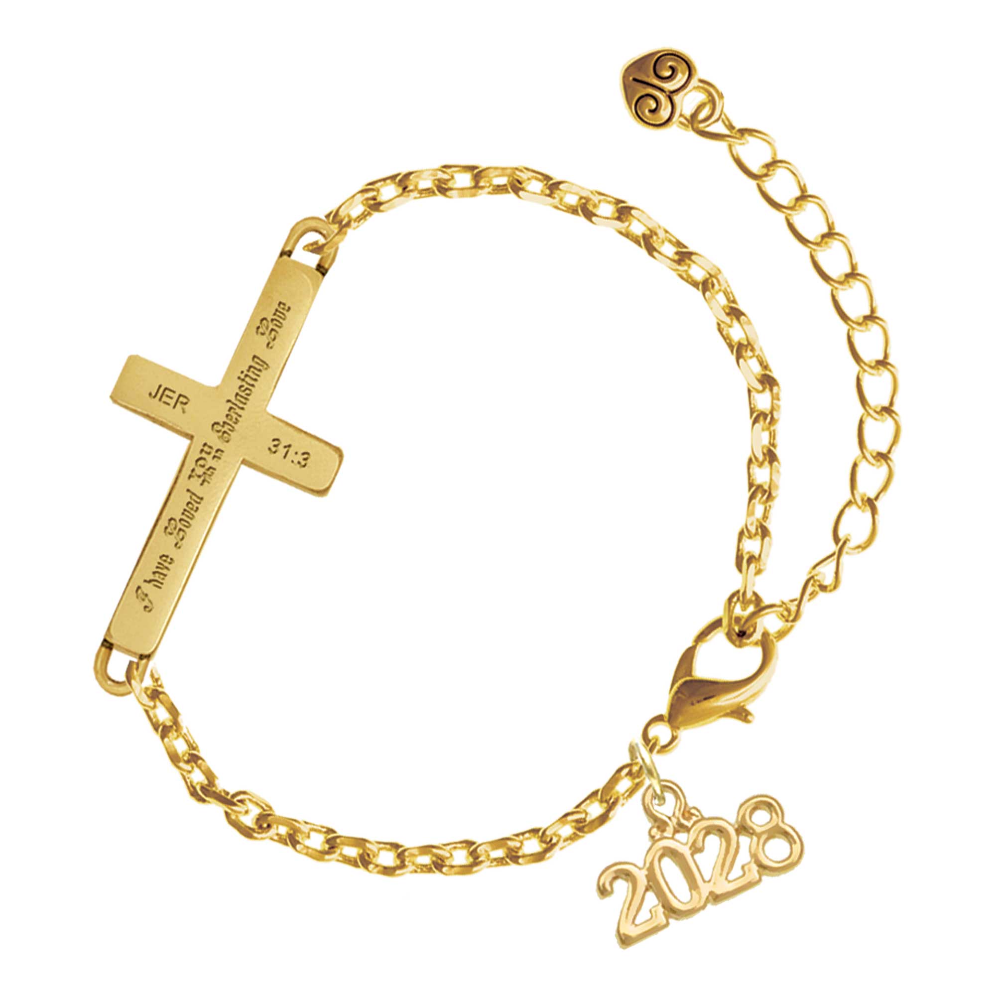 Delight Jewelry Gold-tone Horizontal Year 2028 - Gold Tone Jeremiah 31: ...