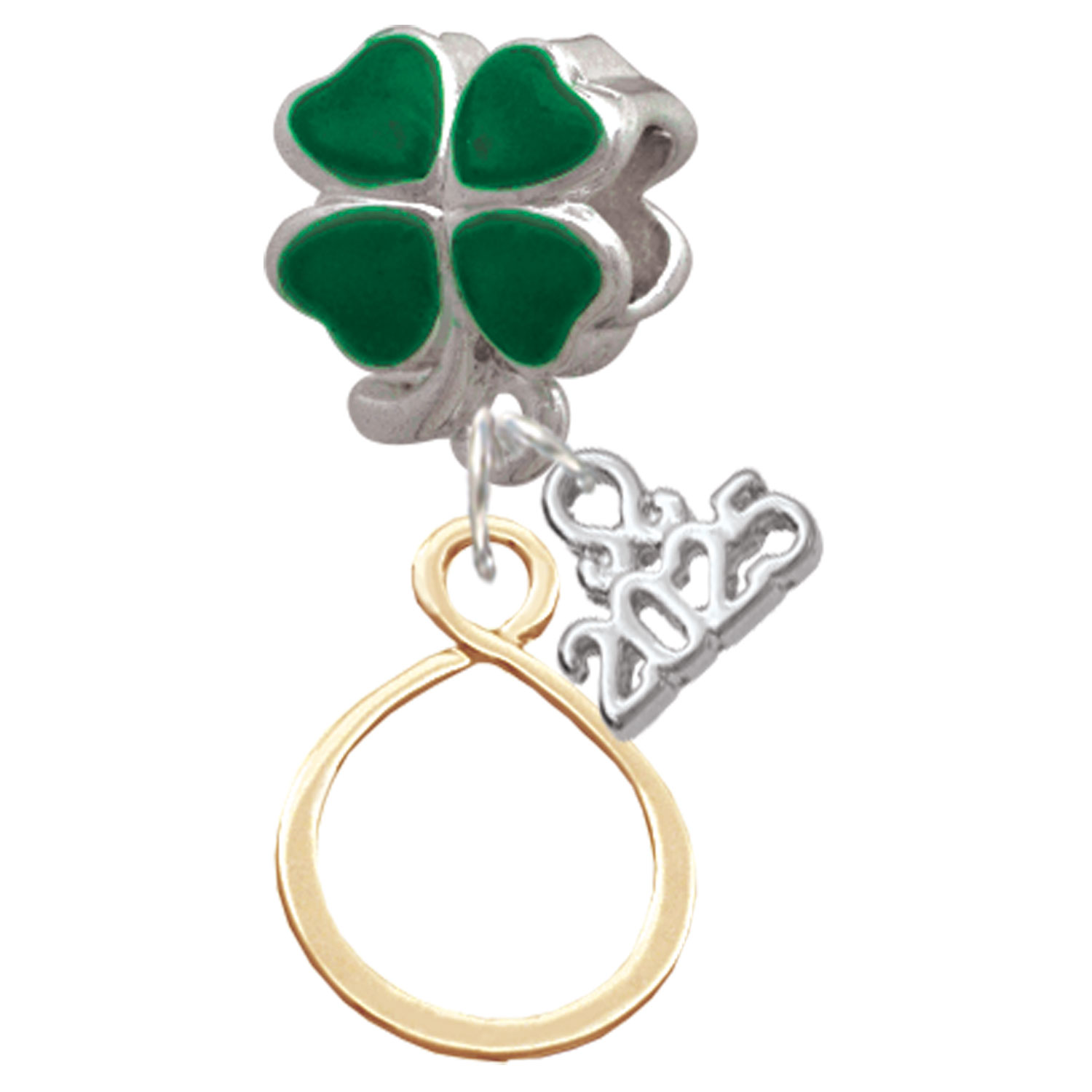 Delight Jewelry Gold-tone Infinity Loop - Good Luck Green Four Leaf ...