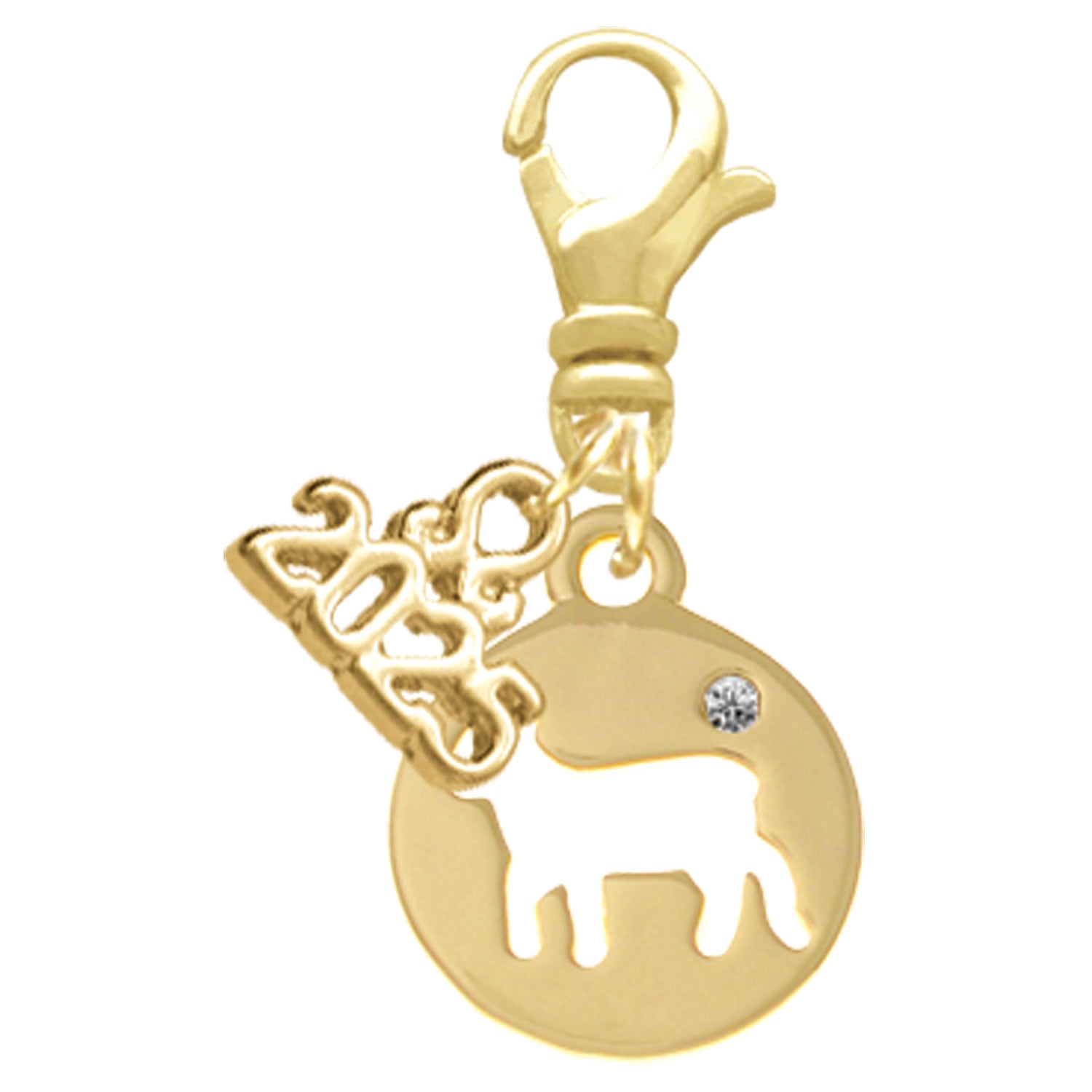 Delight Jewelry Gold-tone Lamb Silhouette - Gold-tone Clip on Charm ...