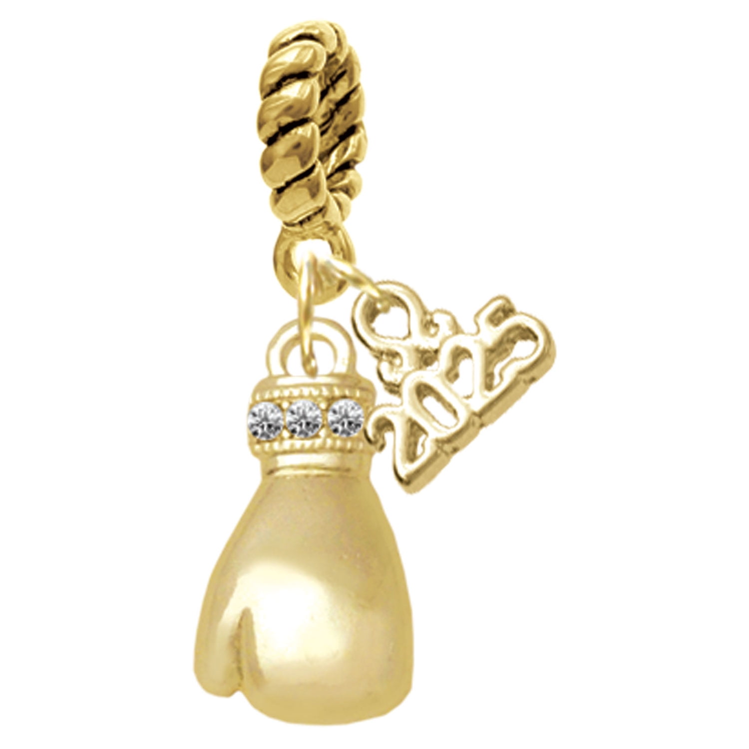Delight Jewelry Gold-tone Large Boxing Glove - Gold-tone Rope Charm ...
