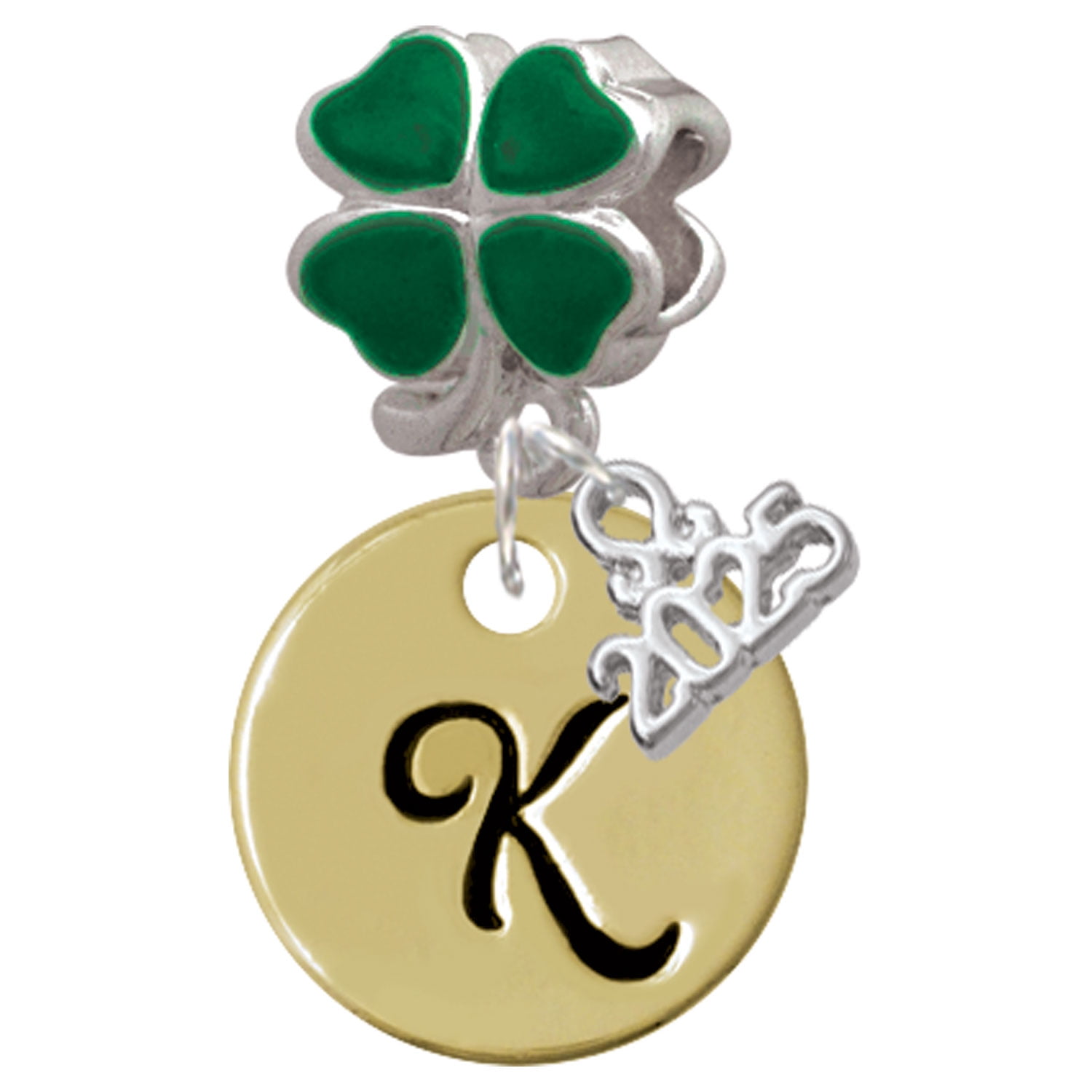 Delight Jewelry Gold-tone Large Disc Letter - K - 3/4'' - Good Luck ...