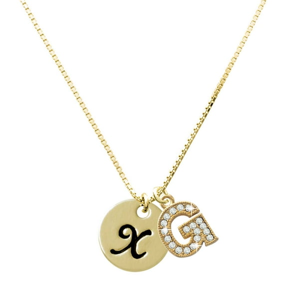 Delight Jewelry Gold-tone Large Disc Letter - X - 3/4'' - Large ...