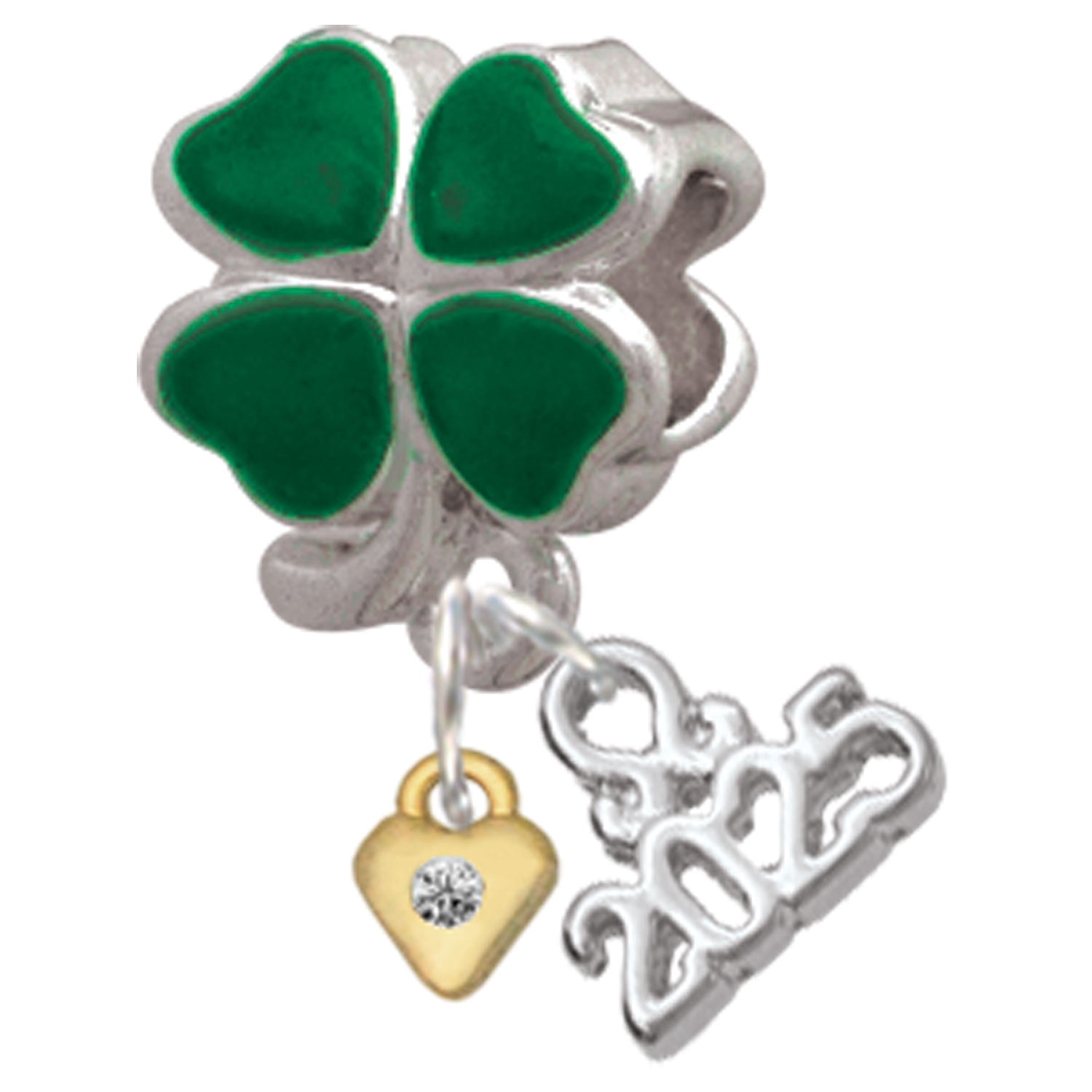 Delight Jewelry Gold-tone Mini April - Clear Crystal Heart - Good Luck ...