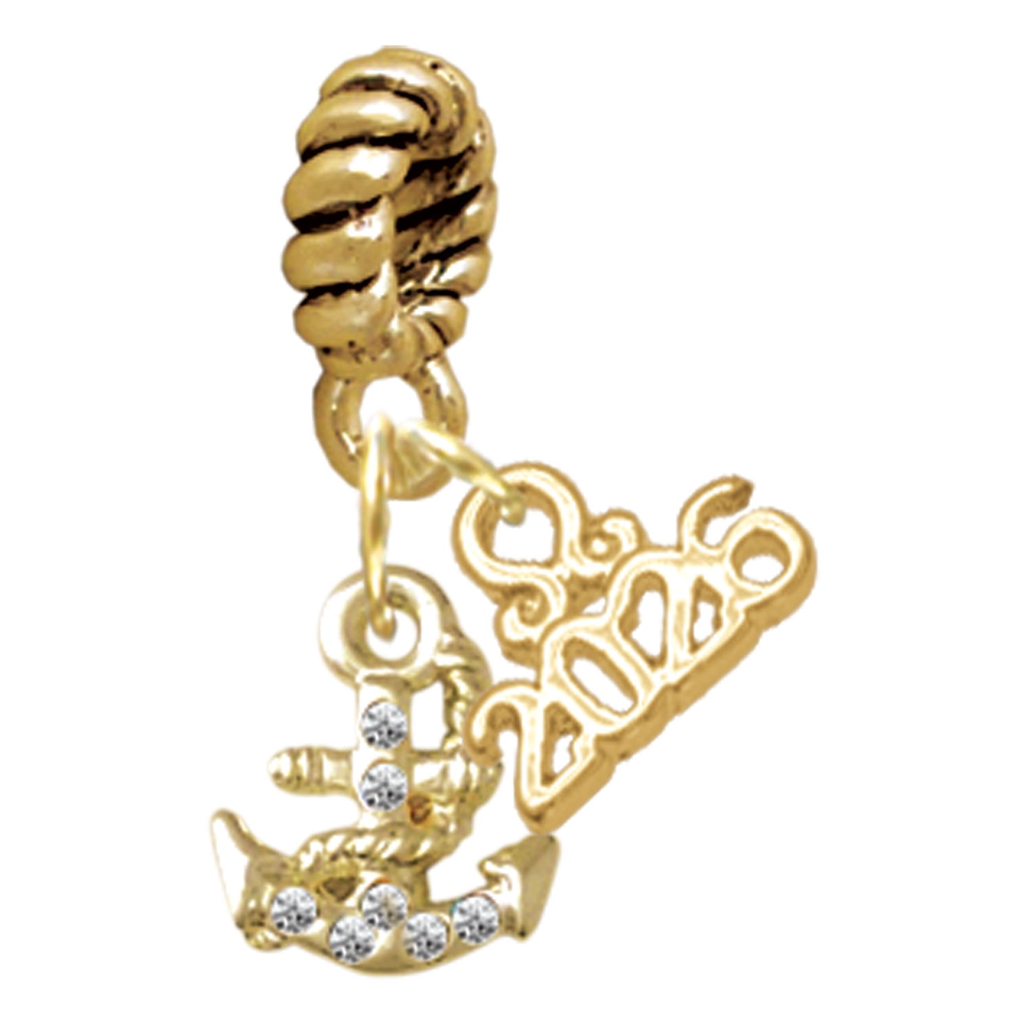 Delight Jewelry Gold-tone Mini Crystal Anchor of Hope - Goldtone Plated ...