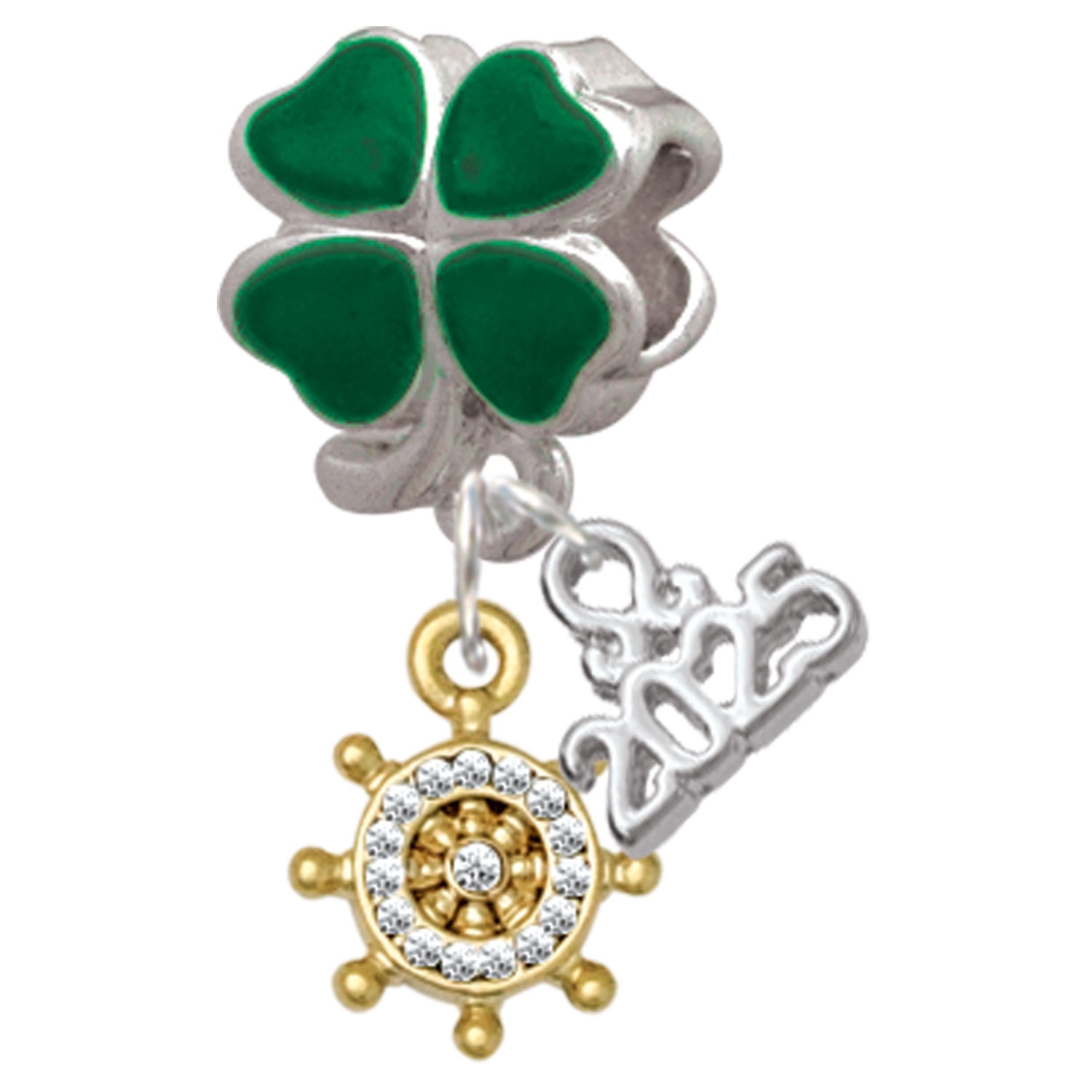 Delight Jewelry Gold-tone Mini Crystal Ship Wheel - Navigation - Good ...