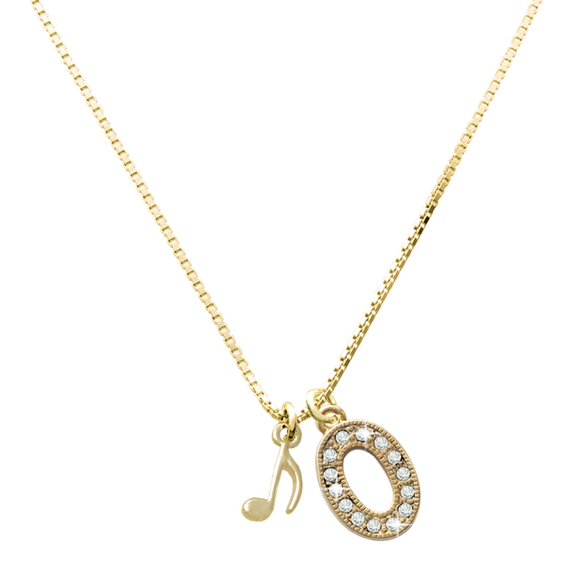 Delight Jewelry Gold-tone Mini Eighth Note - Large Goldtone Crystal ...