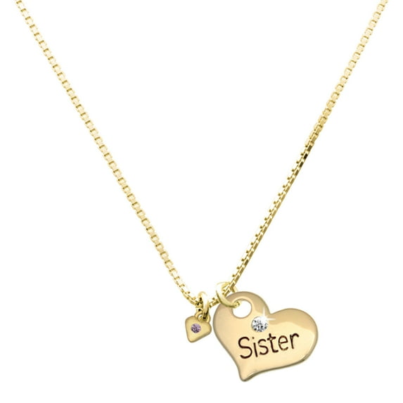 Delight Jewelry Gold-tone Mini Light Purple Crystal Heart - Large ...