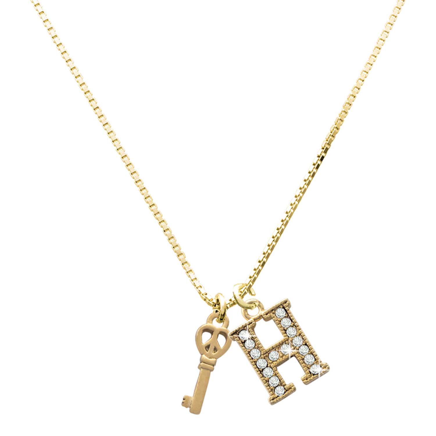 Delight Jewelry Gold-tone Mini Open Peace Heart Key - Large Goldtone ...