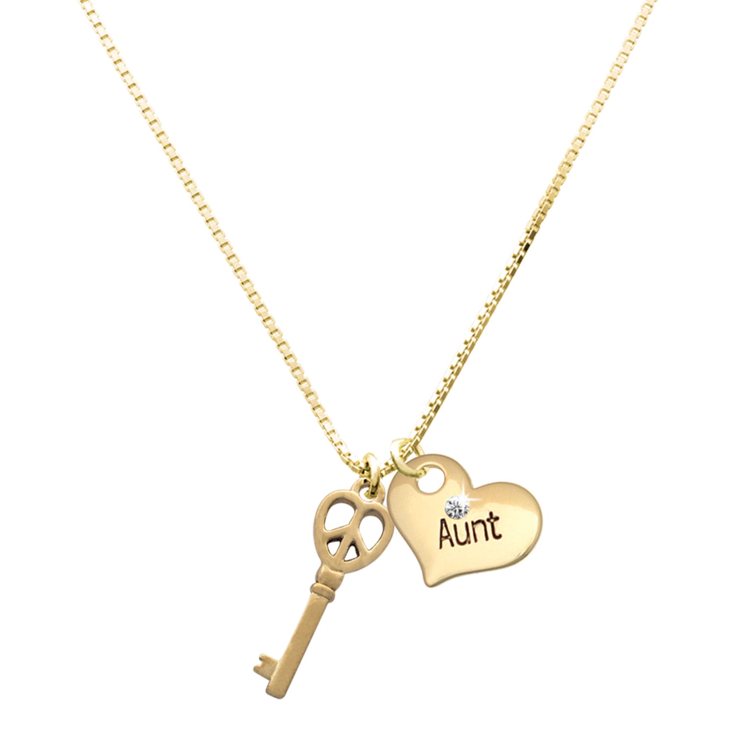 Delight Jewelry Gold-tone Open Peace Heart Key - Large Goldtone Aunt ...