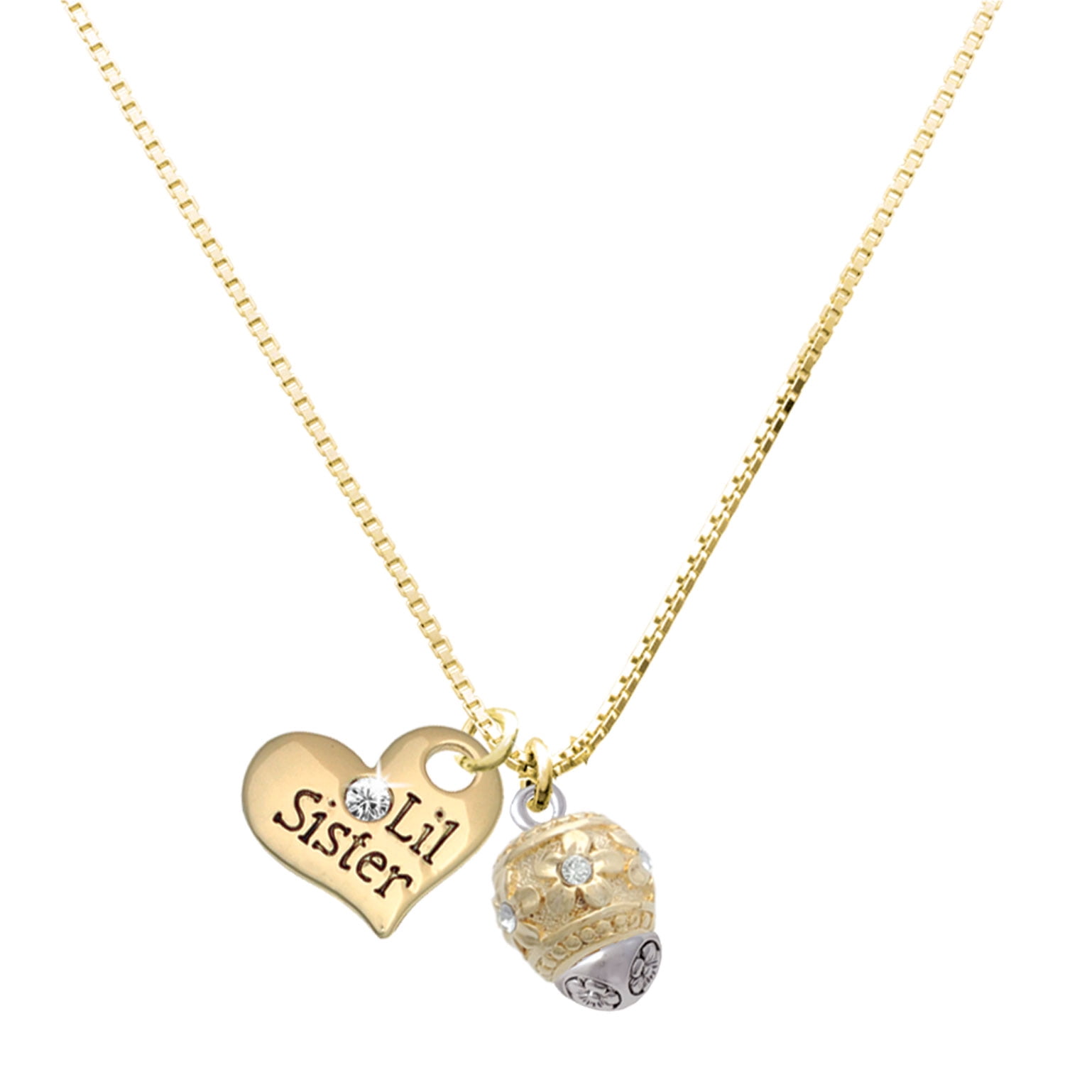 Delight Jewelry Gold-tone Raised Flowers with Clear Crystals on Barrel ...