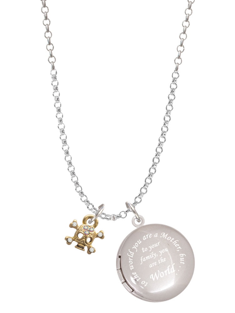 Delight Jewelry Goldtone Mini Skull & Bones with Crystals To the World ...