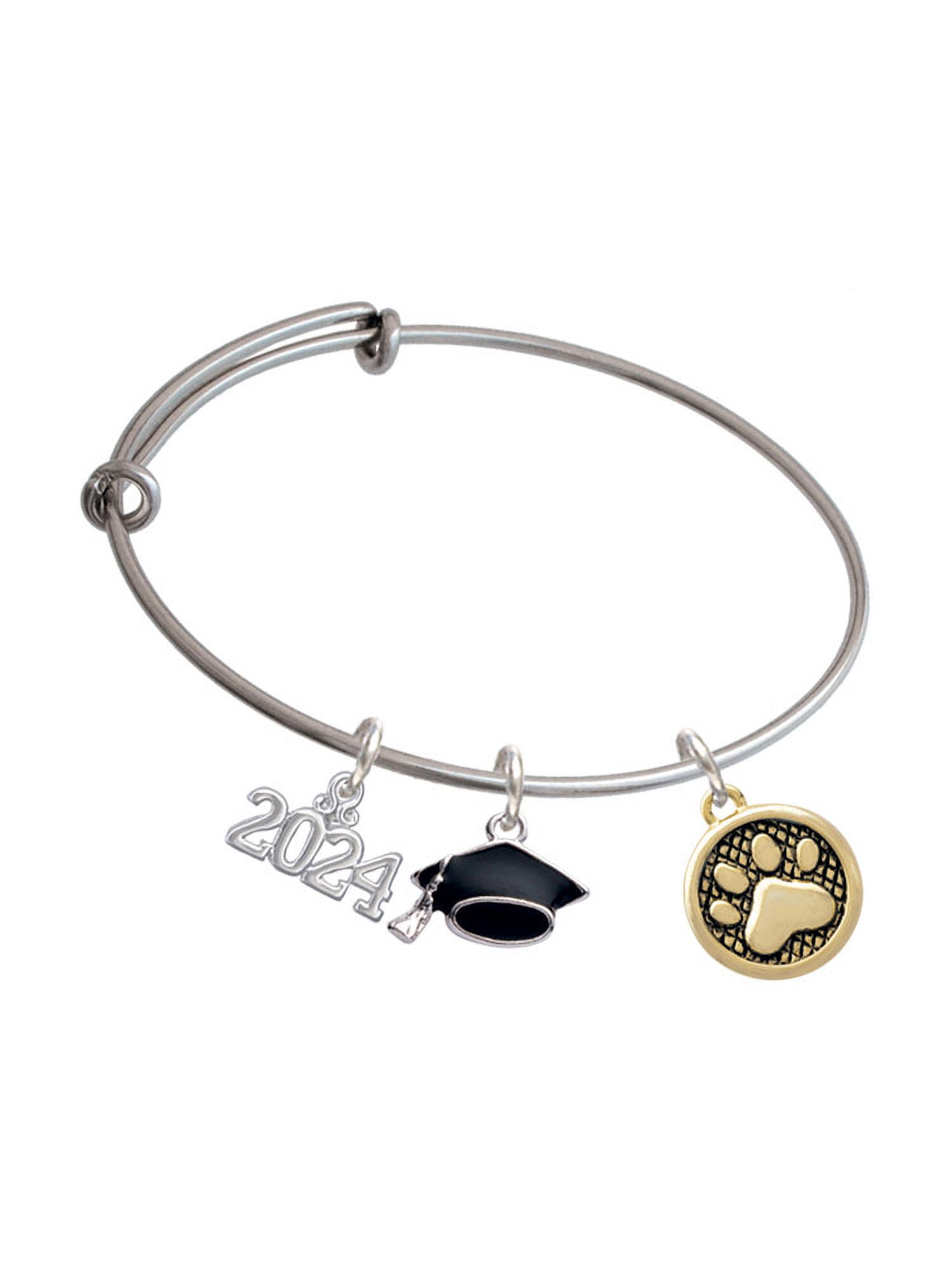 Delight Jewelry Goldtone Paw in Circle - Silvertone Class of 2024 ...