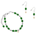 Delight Jewelry Green Beaded Bracelet and Earring Set, featuring Gold ...