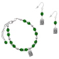 Delight Jewelry Green Beaded Bracelet and Earring Set, featuring Silver ...