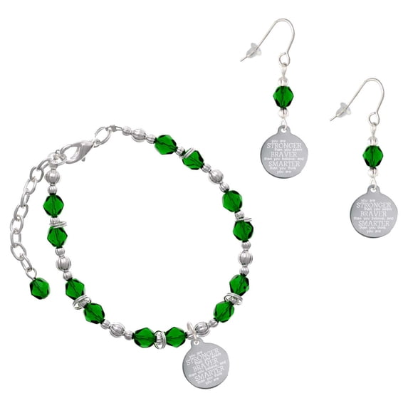 Delight Jewelry Green Beaded Bracelet and Earring Set, featuring ...