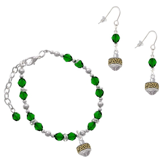 Delight Jewelry Green Beaded Bracelet and Earring Set, featuring Two ...