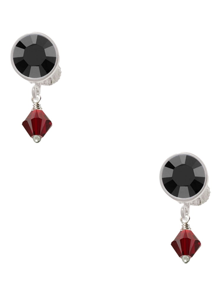 Delight Jewelry January - Maroon Crystal Bicone Black Crystal Clip on ...