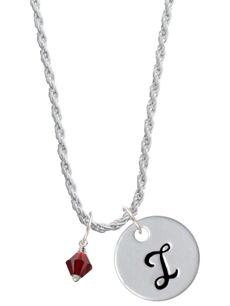 Delight Jewelry January - Maroon Crystal Bicone Silvertone Script ...