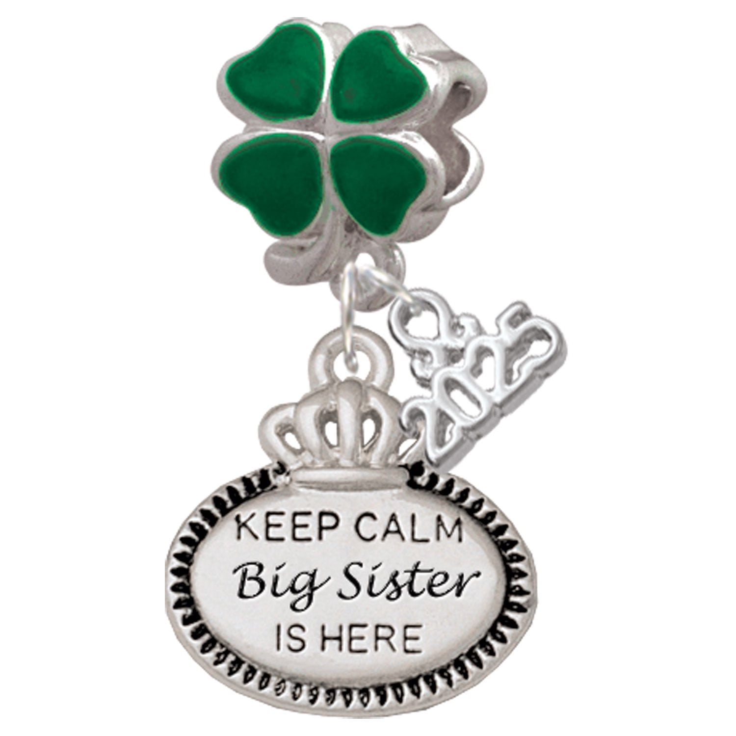 Delight Jewelry Keep Calm Big Sister is Here - Good Luck Green Four ...