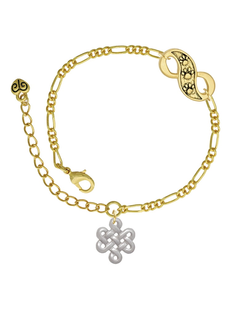 Delight Jewelry Medium Open Infinity Knot Gold-tone Paw Infinity Link ...