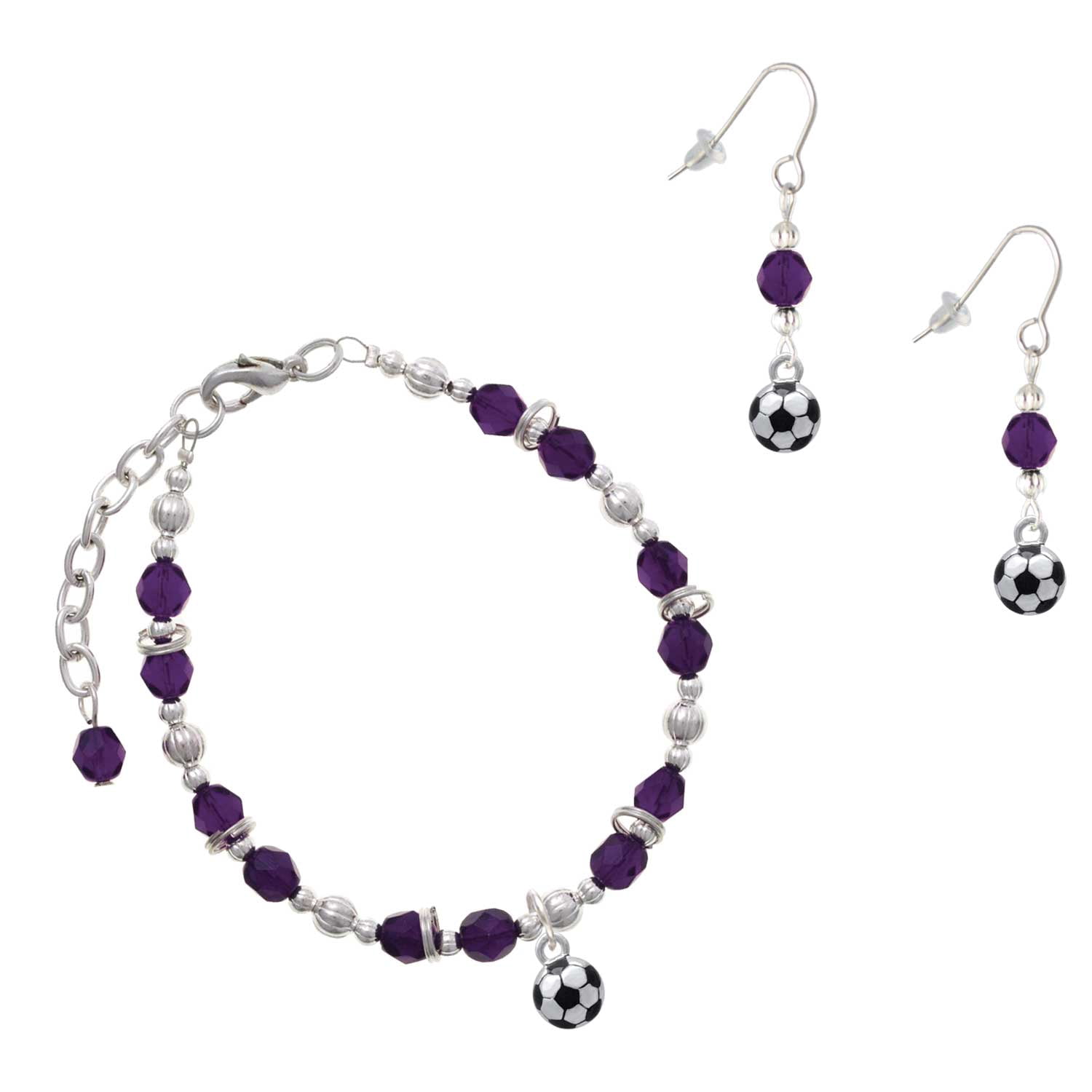 Delight Jewelry Purple Beaded Bracelet and Earring Set, featuring ...