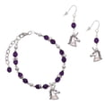 Delight Jewelry Purple Beaded Bracelet and Earring Set, featuring ...
