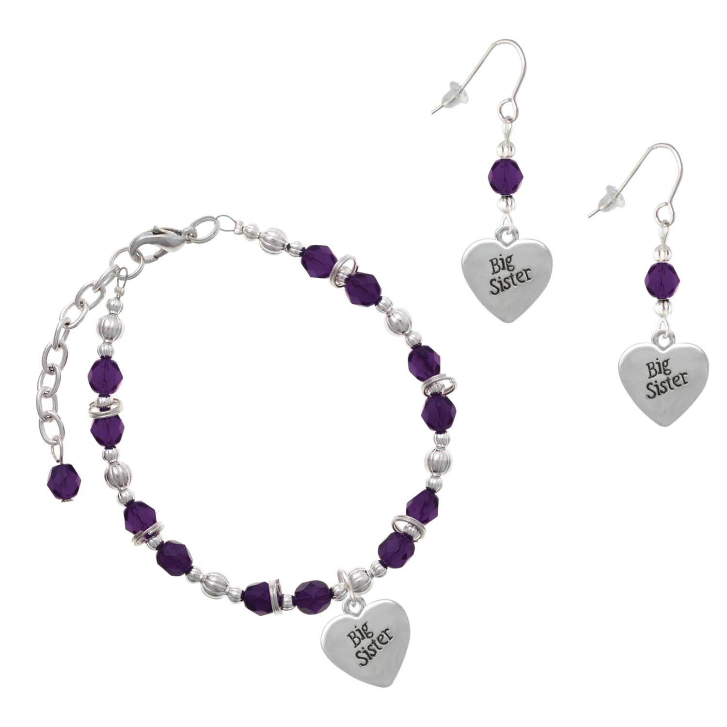 Delight Jewelry Purple Beaded Bracelet and Earring Set, featuring ...