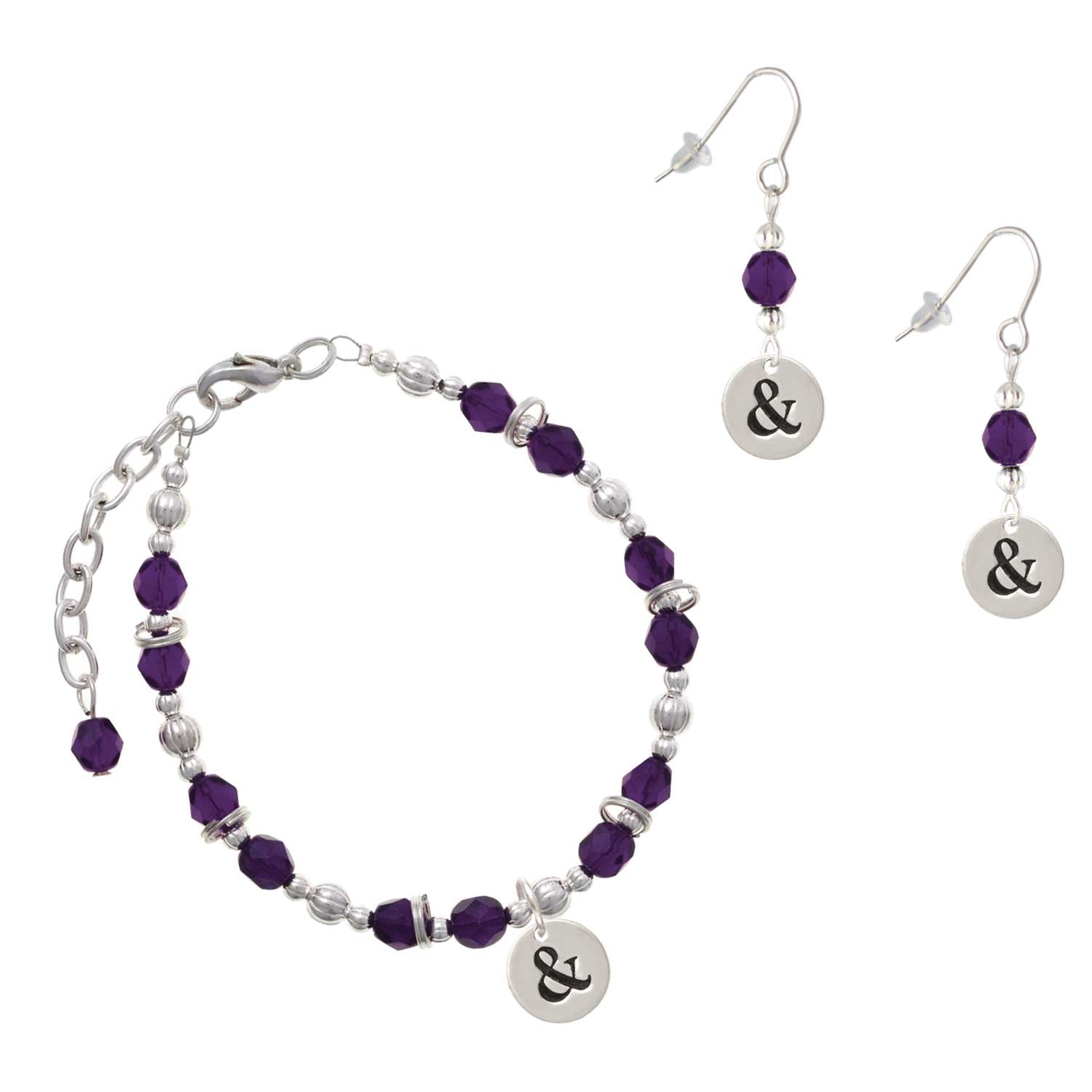 Delight Jewelry Purple Beaded Bracelet and Earring Set, featuring ...