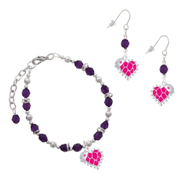 Delight Jewelry Purple Beaded Bracelet and Earring Set, featuring ...
