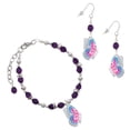 Delight Jewelry Purple Beaded Bracelet and Earring Set, featuring ...