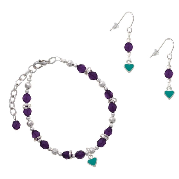 Delight Jewelry Purple Beaded Bracelet and Earring Set, featuring ...