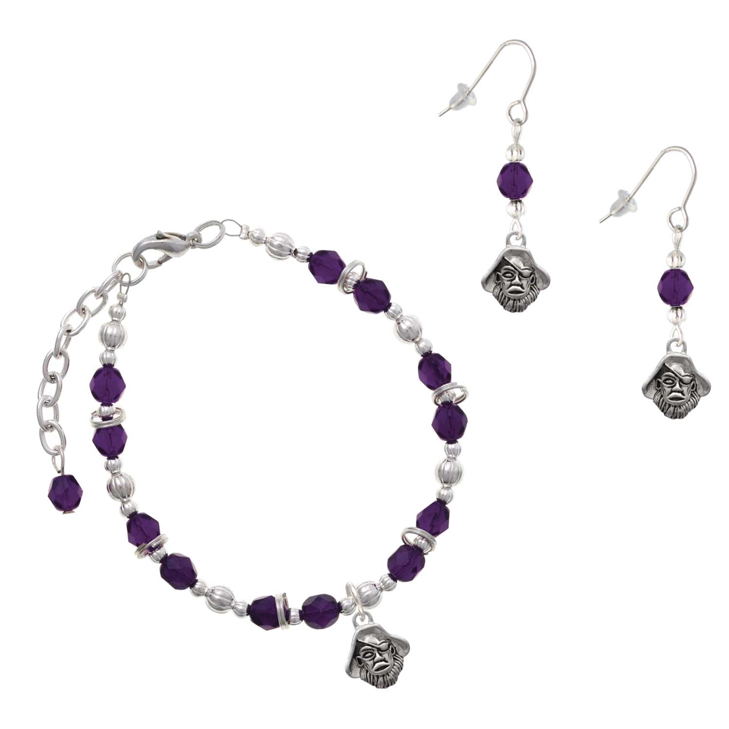 Delight Jewelry Purple Beaded Bracelet and Earring Set, featuring ...