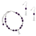 Delight Jewelry Purple Beaded Bracelet and Earring Set, featuring ...