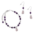 Delight Jewelry Purple Beaded Bracelet and Earring Set, featuring ...