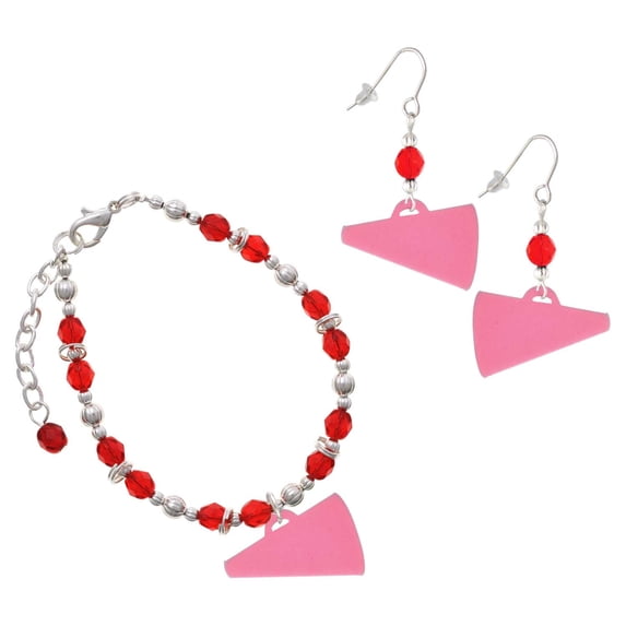 Delight Jewelry Red Beaded Bracelet and Earring Set, featuring Acrylic ...