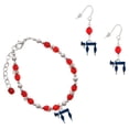 Delight Jewelry Red Beaded Bracelet and Earring Set, featuring Silver ...