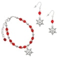 Delight Jewelry Red Beaded Bracelet and Earring Set, featuring Silver ...