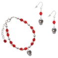 Delight Jewelry Red Beaded Bracelet and Earring Set, featuring Silver ...