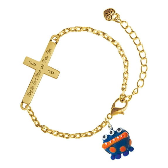 Delight Jewelry Resin Blue Alien with Orange Dots - Gold Tone Numbers 6:24 May the Lord Bless ...