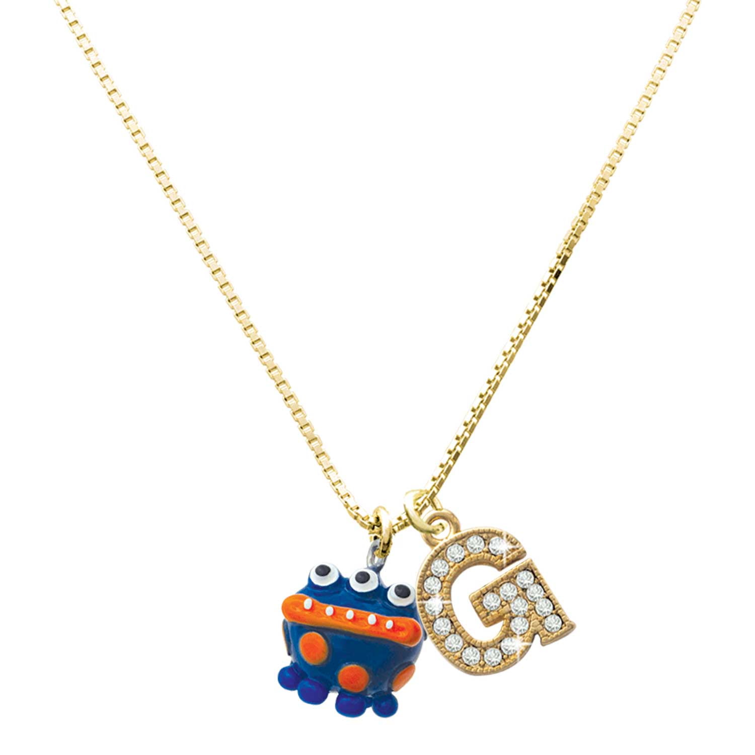 Delight Jewelry Resin Blue Alien with Orange Dots - Large Goldtone ...