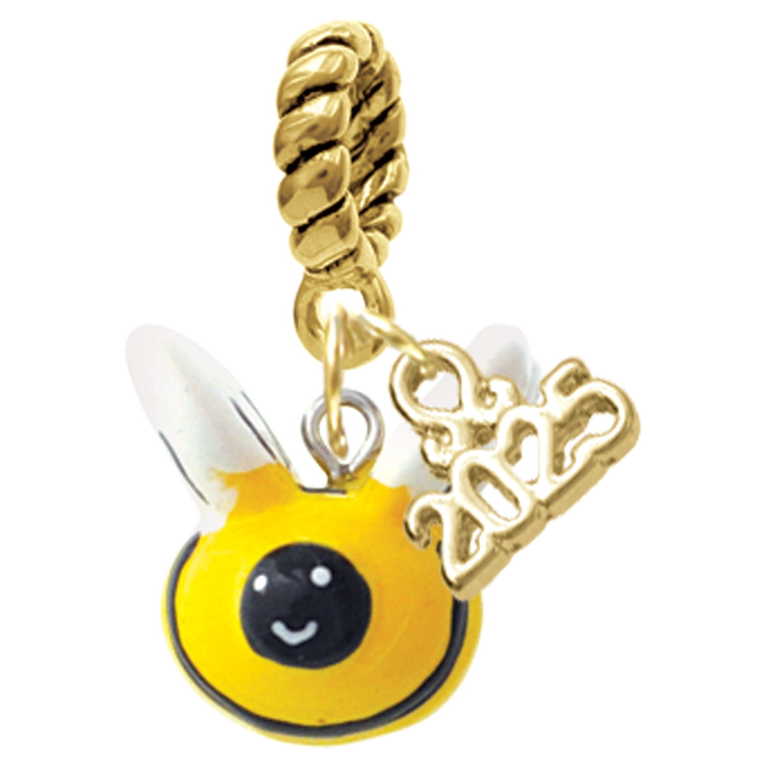 Delight Jewelry Resin Bumble Bee - Gold-tone Rope Charm Bead Dangle ...