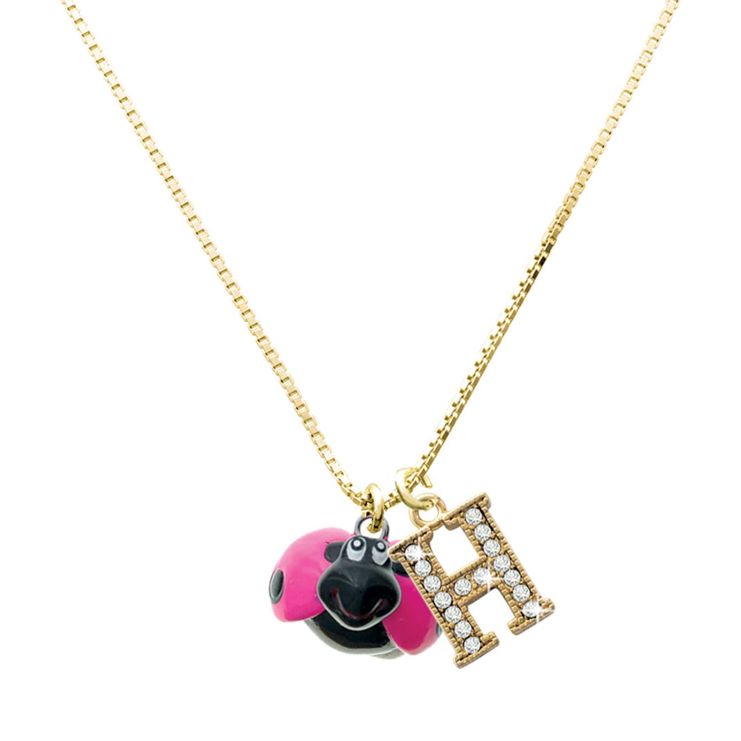 Delight Jewelry Resin Hot Pink & Black Ladybug Sweetie - Large Goldtone ...
