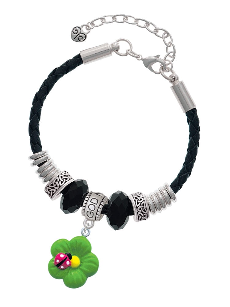 Delight Jewelry Resin Lime Green Daisy Flower with Hot Pink Ladybug ...